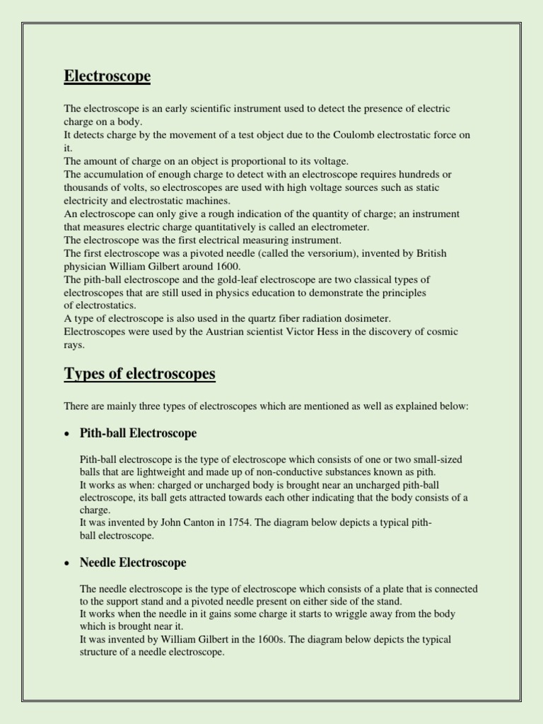 Pith-Ball Electroscope | PDF