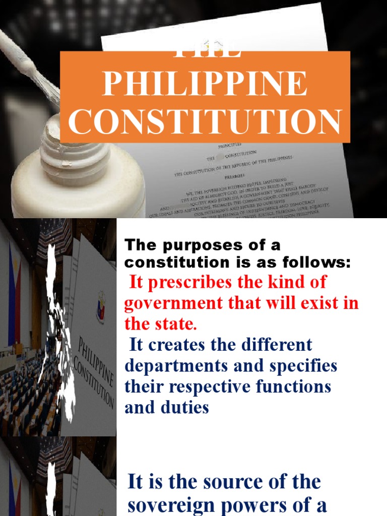 THE PHILIPPINE CONSTITUTION Intro | PDF | President Of The Philippines ...