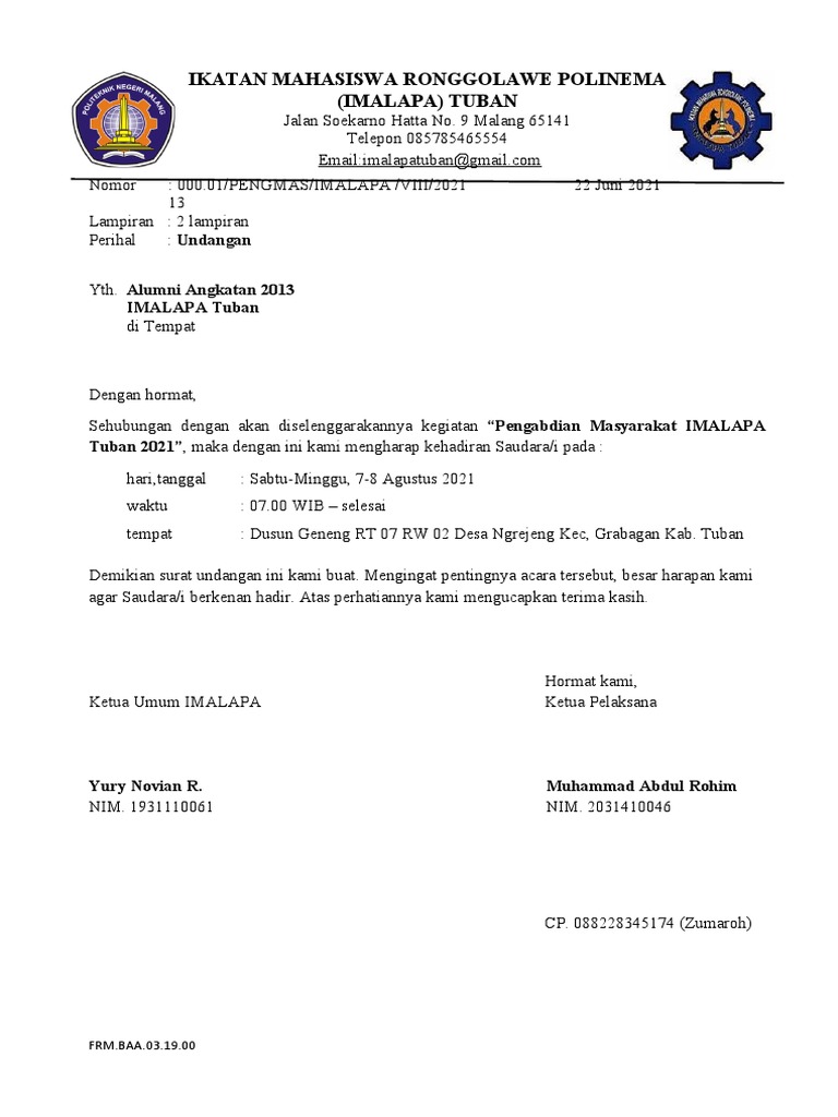 Undangan Alumni Ang 2013-2017, Demis | PDF