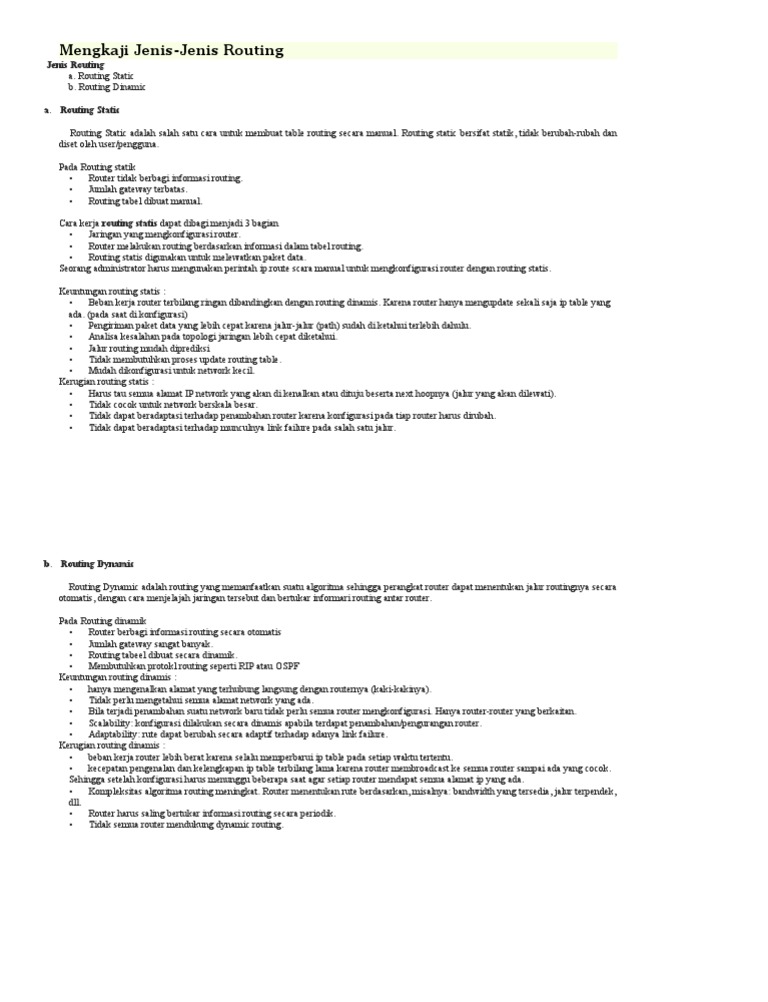 4.3 Mengkaji Jenis Routing | PDF