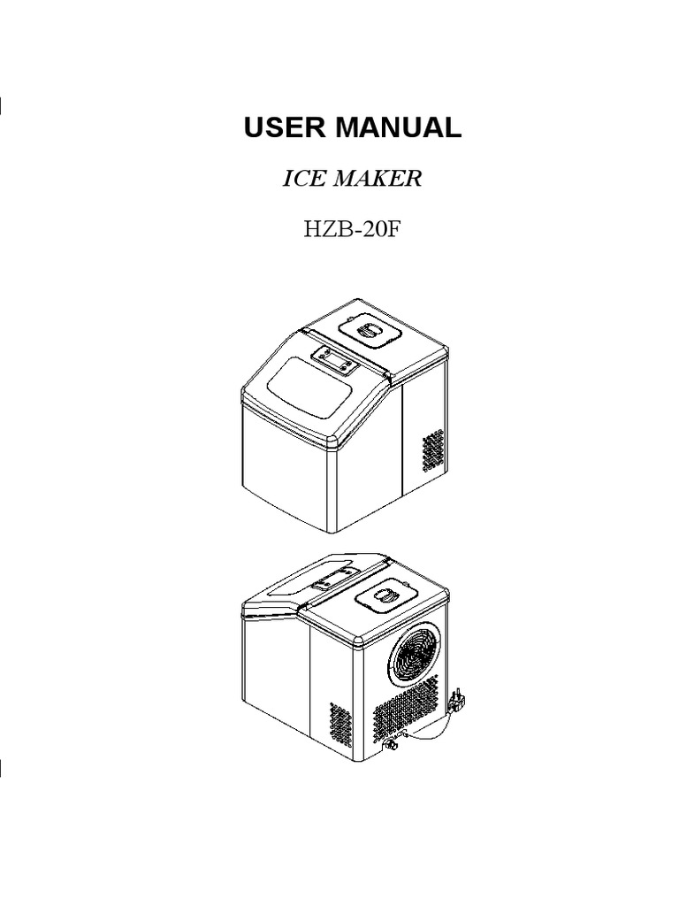 Ice Machine 20F English Manual PDF | PDF | Ac Power Plugs And Sockets | Safety