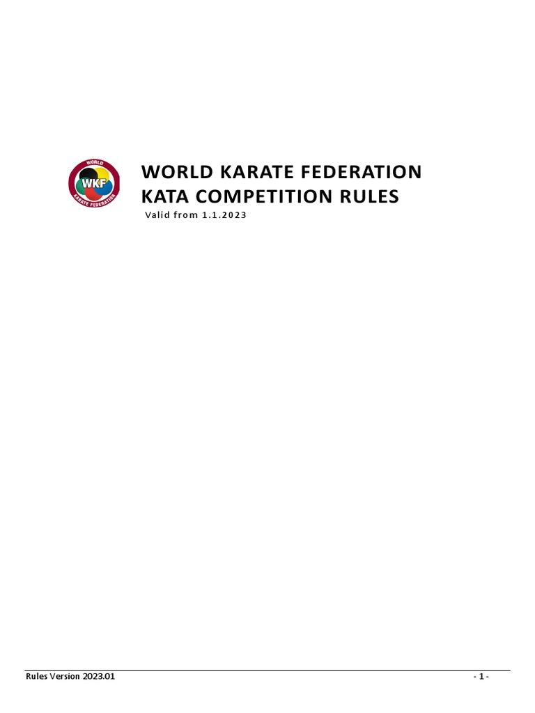 WKF Kata Competition Rules 2023 | PDF