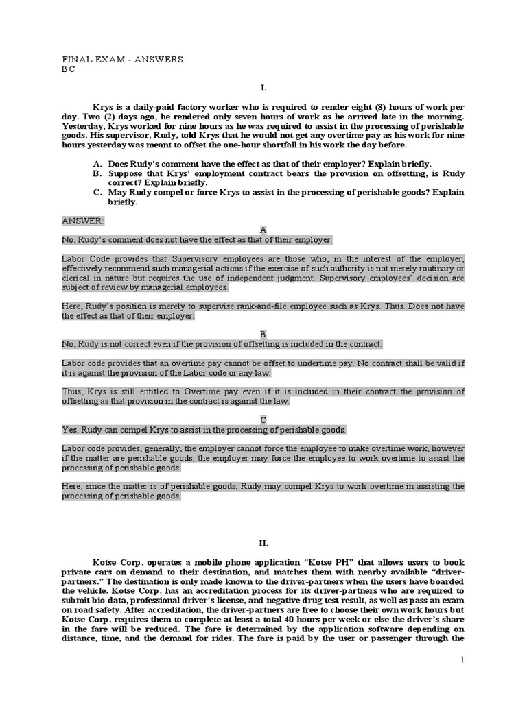 LLR Final Exam | PDF