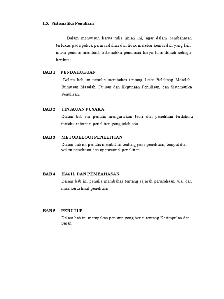 Sistematika Penulisan Pdf