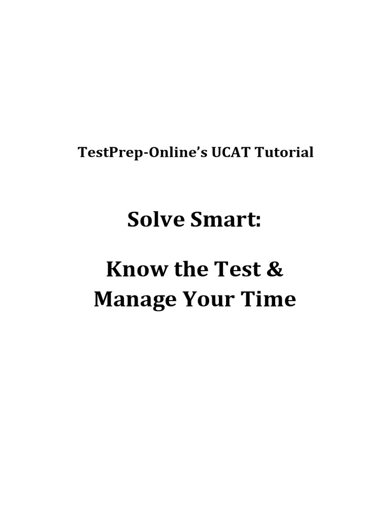 UCAT Time Management & Test Strategies | PDF