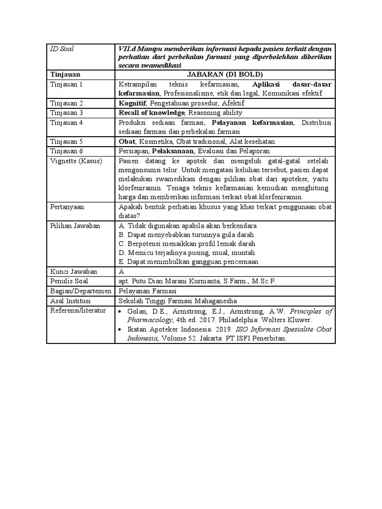 3 - Pelayanan Farmasi - Farmasi - STF Mahaganesha PDF | PDF