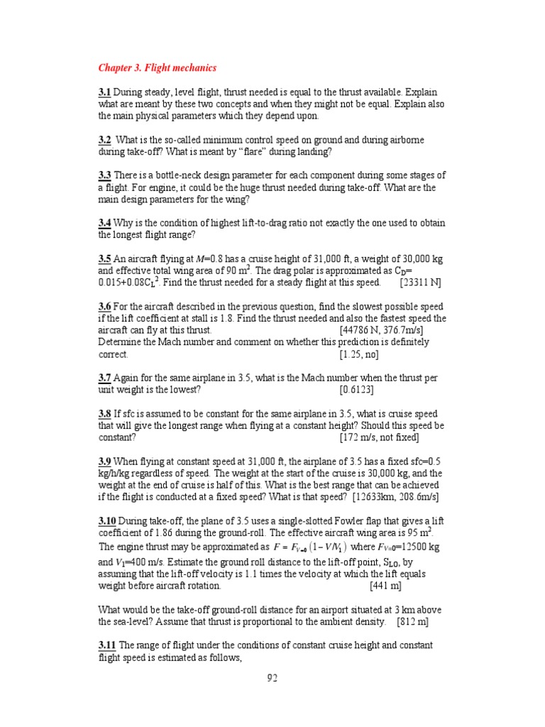Flight Mechanics Chapter Explains Aircraft Performance | PDF