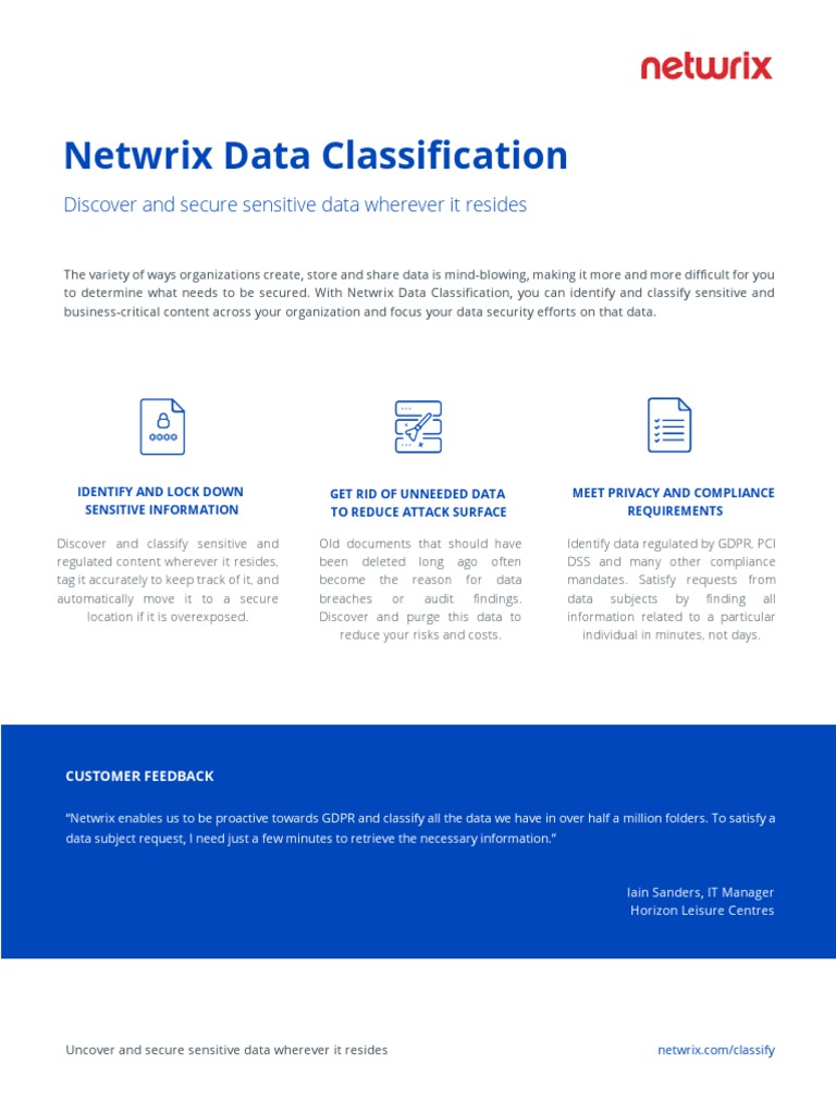 Datasheet - Netwrix Data Classification PDF | PDF