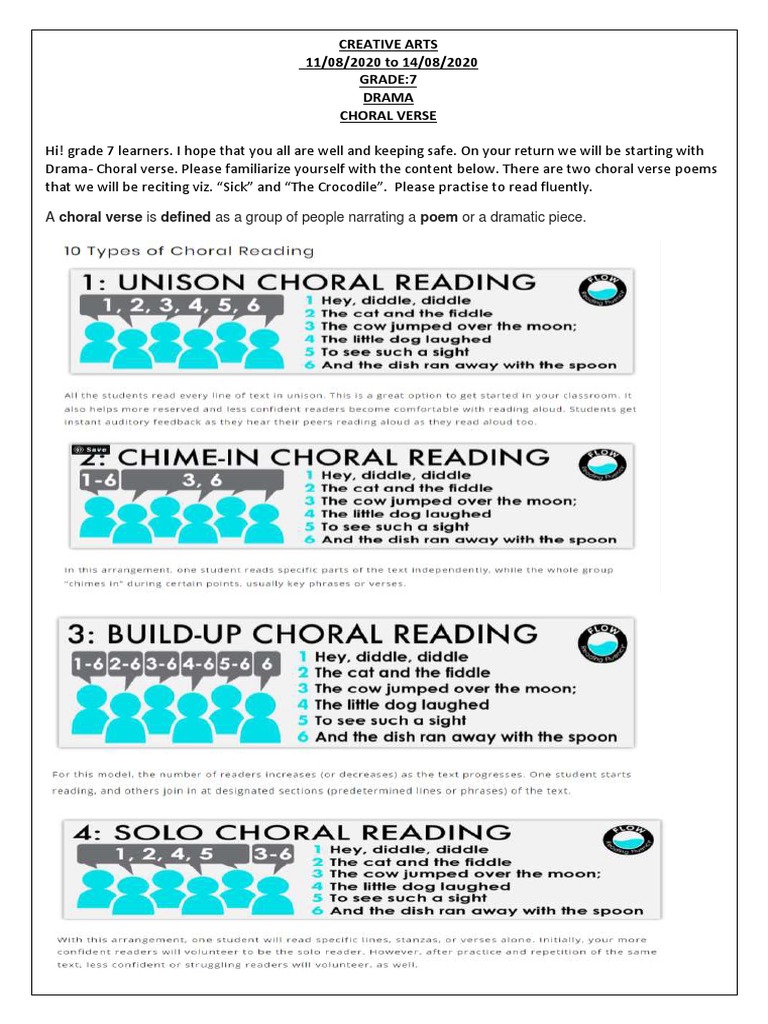 Grade 7 Choral Verse Techniques | PDF | Art