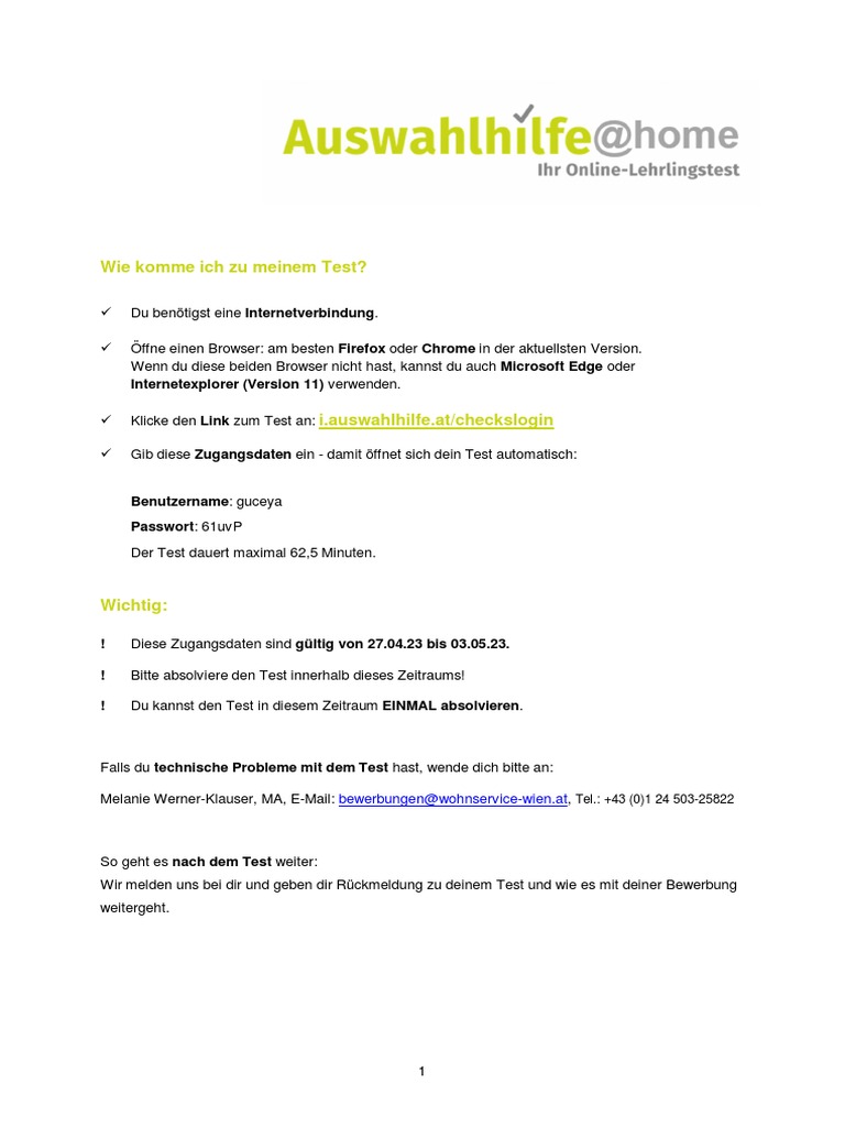 41 - Infos Für BewerberInnen - Auswahlhilfe@home PDF | PDF