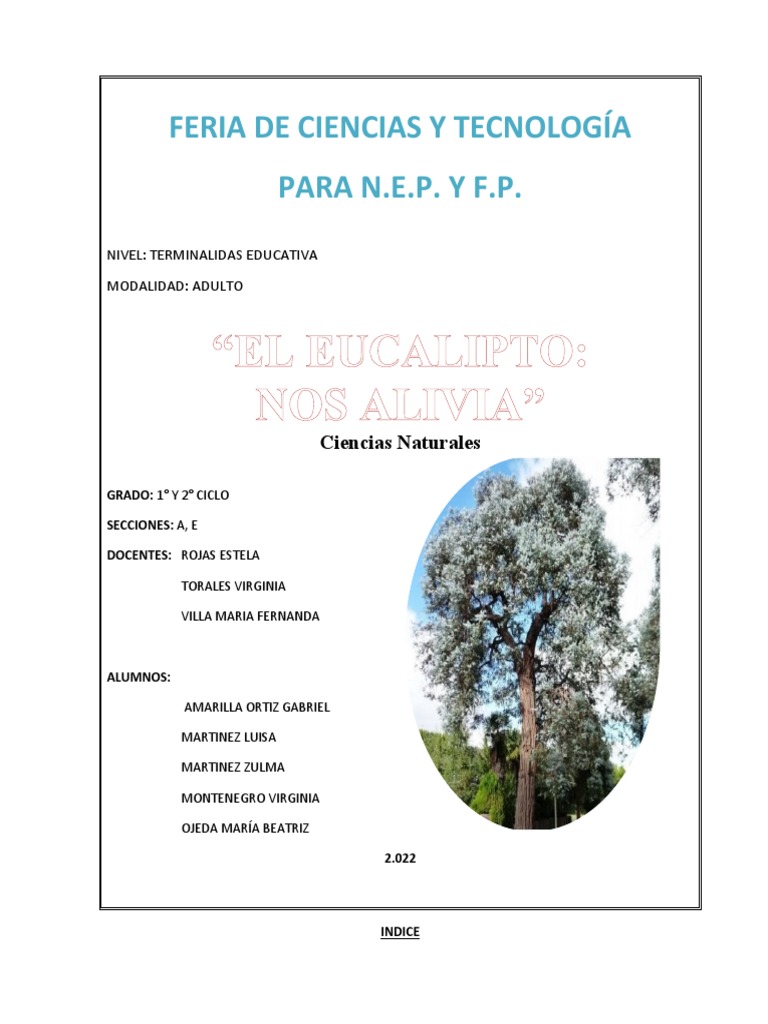 Feria de Ciencias y Tecnología | PDF | Eucalipto