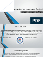 Class 12 Chemistry Project On Quantity of Casein in Milk | PDF | Chemistry | Nutrition