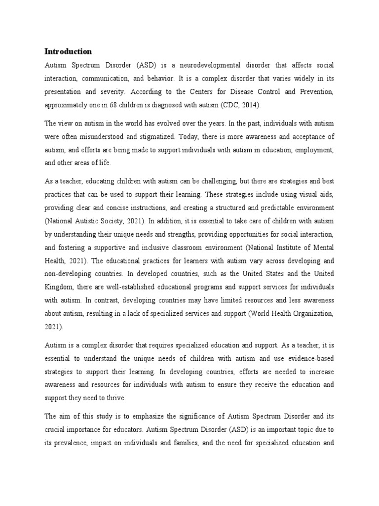 Autism Spectrum Disorder | PDF | Autism Spectrum | Mental Disorder