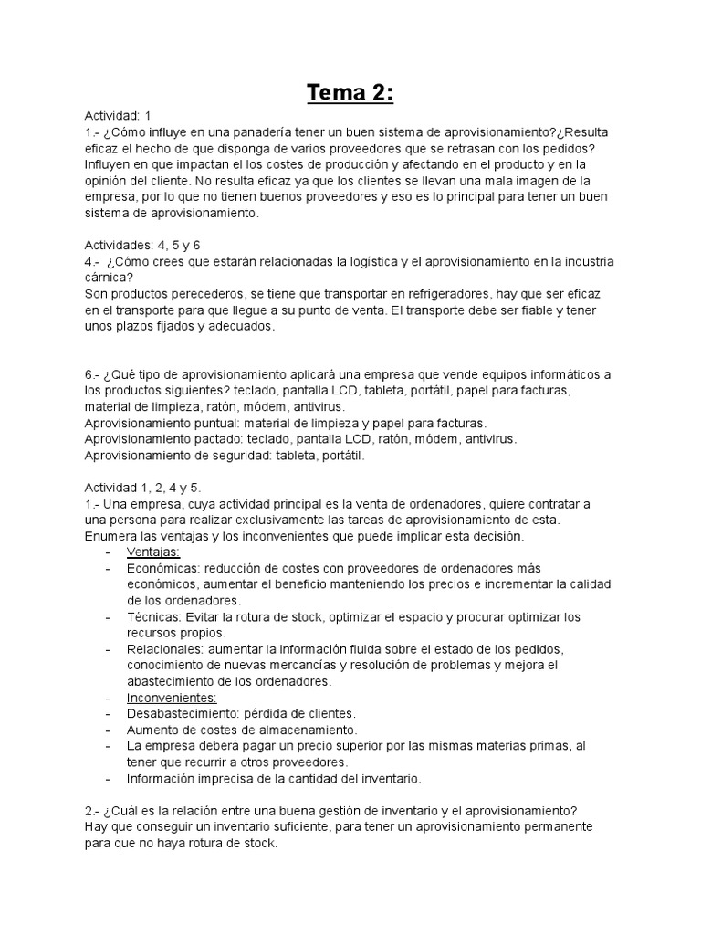 Actividades Tema 2 y 3 PDF | PDF