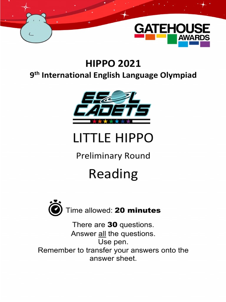 2021 Little Hippo Reading Preliminary PDF | PDF | Games & Activities ...