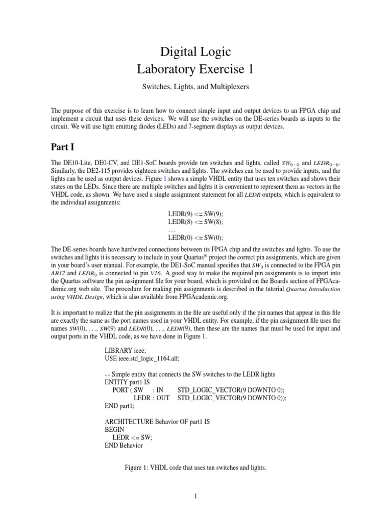 VHDL Lab1 PDF | PDF VHDL Lab1 PDF | PDF