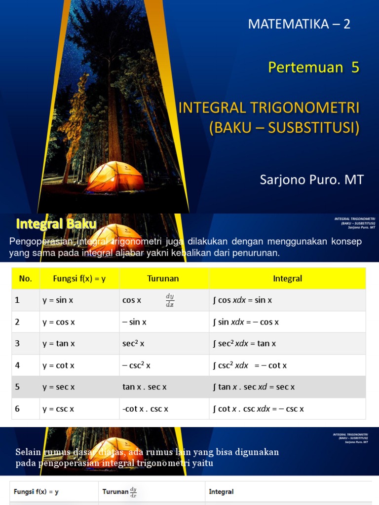 117 - 20220414001643 - 5. Pertemuan 5 - 6 Integral Trigonometri - Baku ...