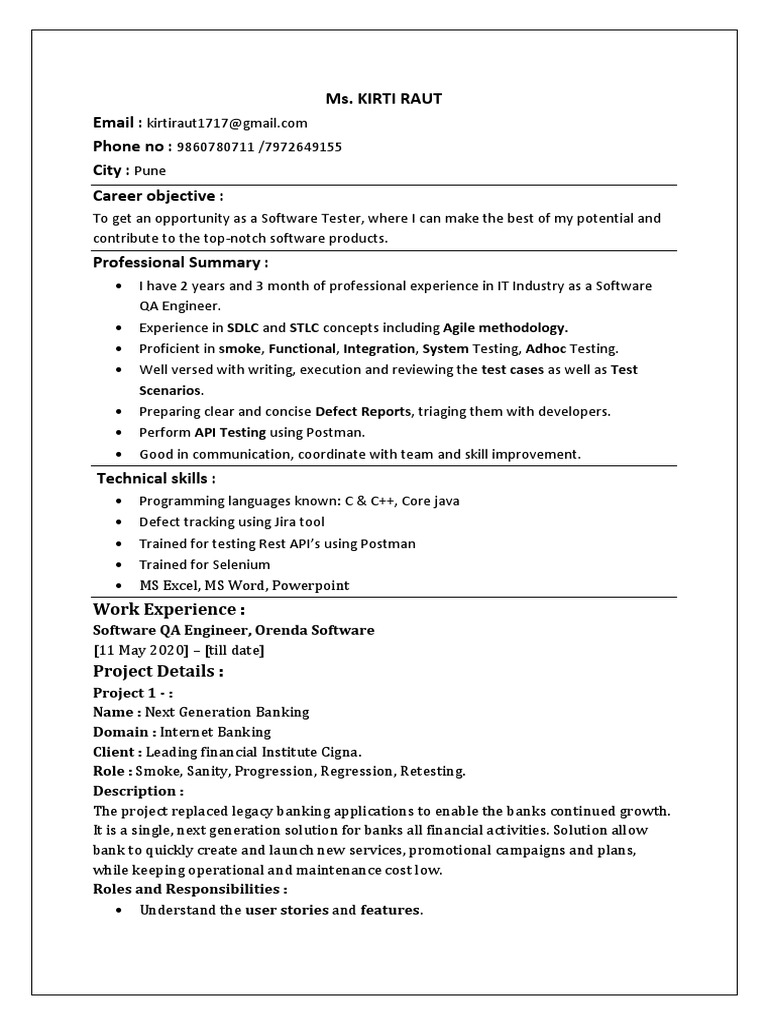 Kirti Raut Resume PDF | PDF