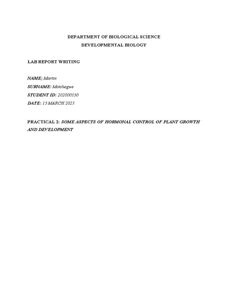 Plant Hormones Play A Crucial Role in Controlling The Way in Which ...