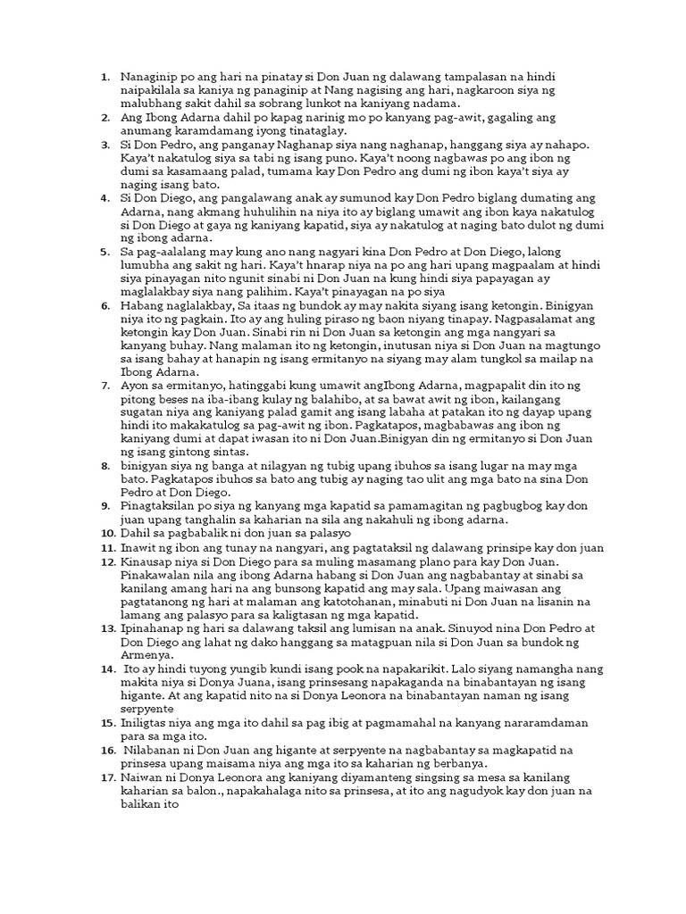 Ibong Adarna - Gabay Na Tanong | PDF