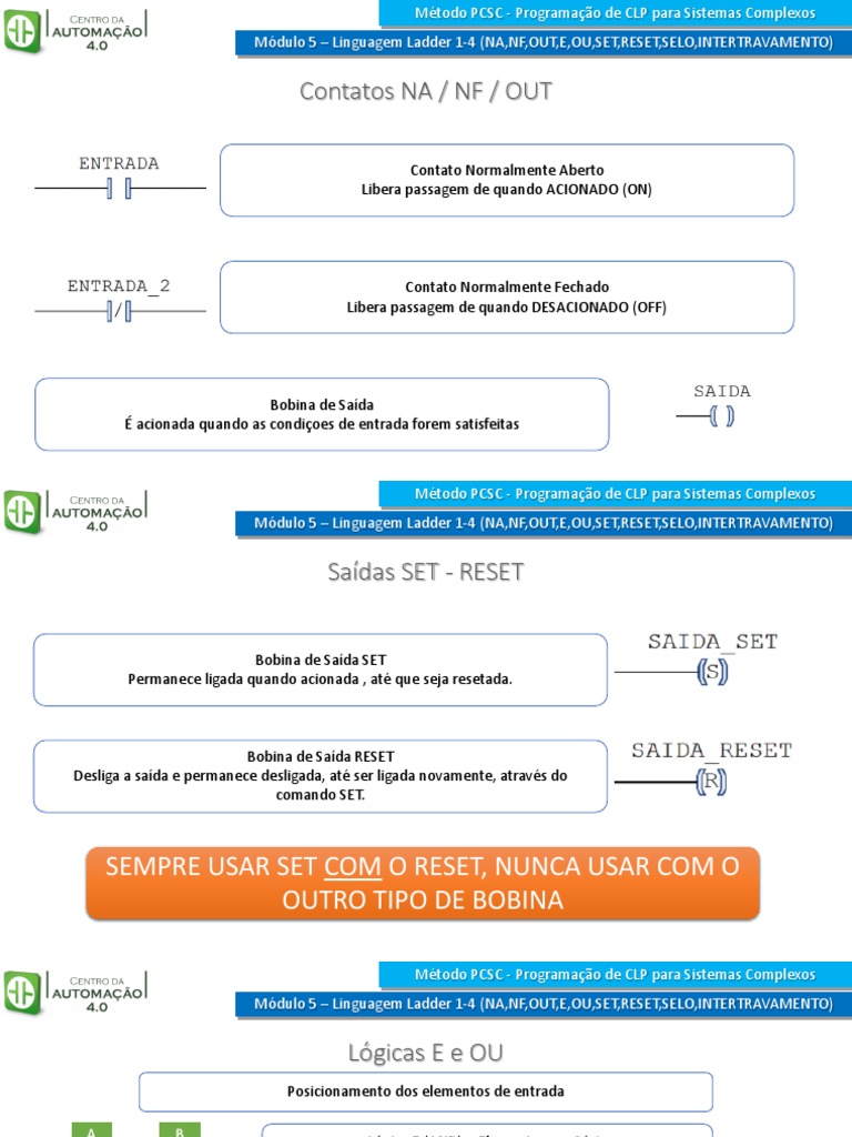5 - Linguagem Ladder 1-4 - 2 | PDF | Controlador lógico programável ...