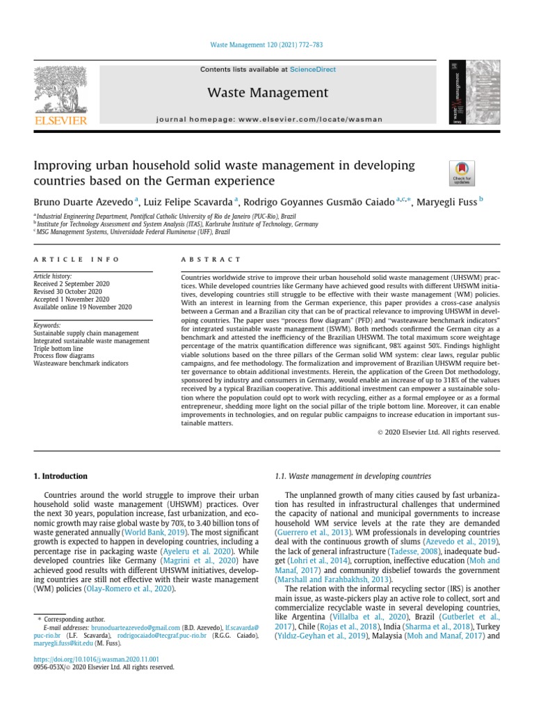 Improving Urban Household Solid Waste Management in Developin - 2021 ... Improving Urban Household Solid Waste Management in Developin - 2021 ...