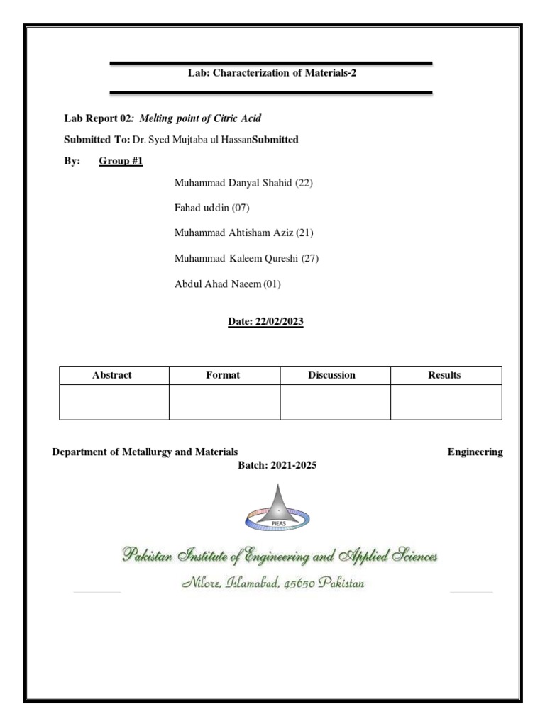 Citric Acid Melting Point Analysis | PDF