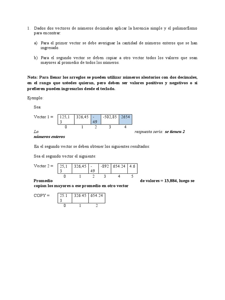 Ejercicio Herencia - Vectores | PDF