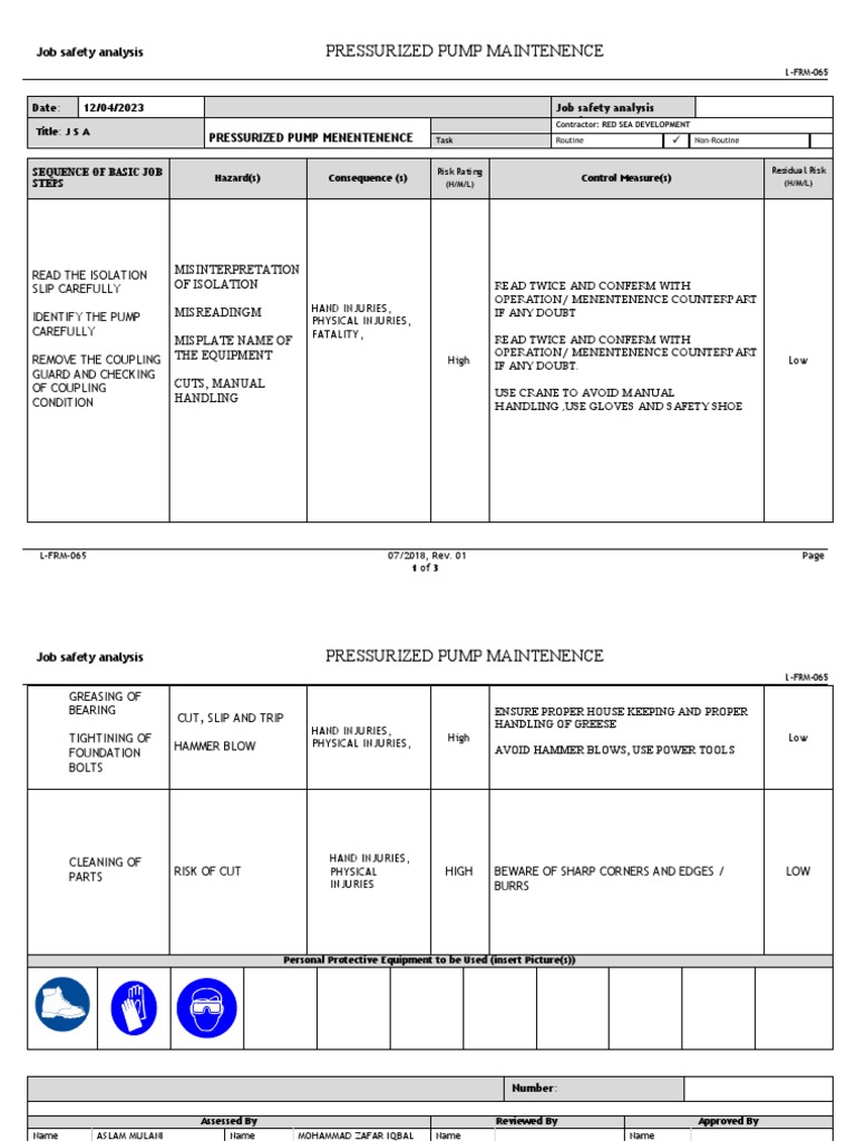 Jsa Pressurized Pump Mentenence | PDF