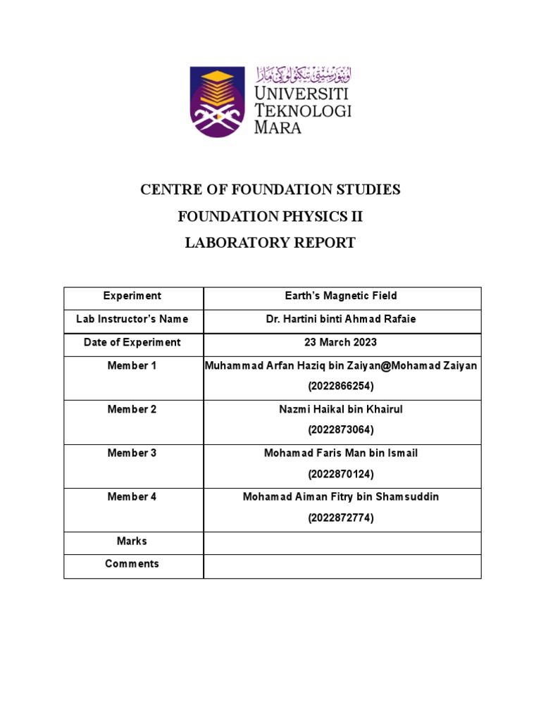 Earth Magnetic Field Lab Report PDF | PDF