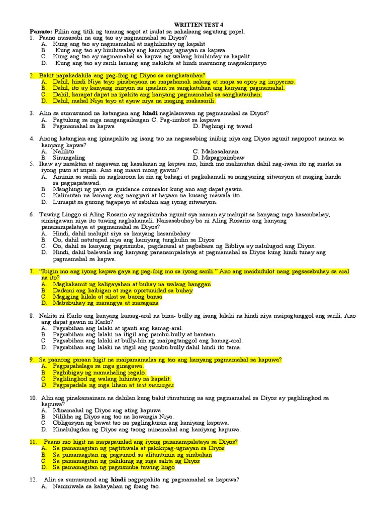 Written Test 4 B Pdf 8413