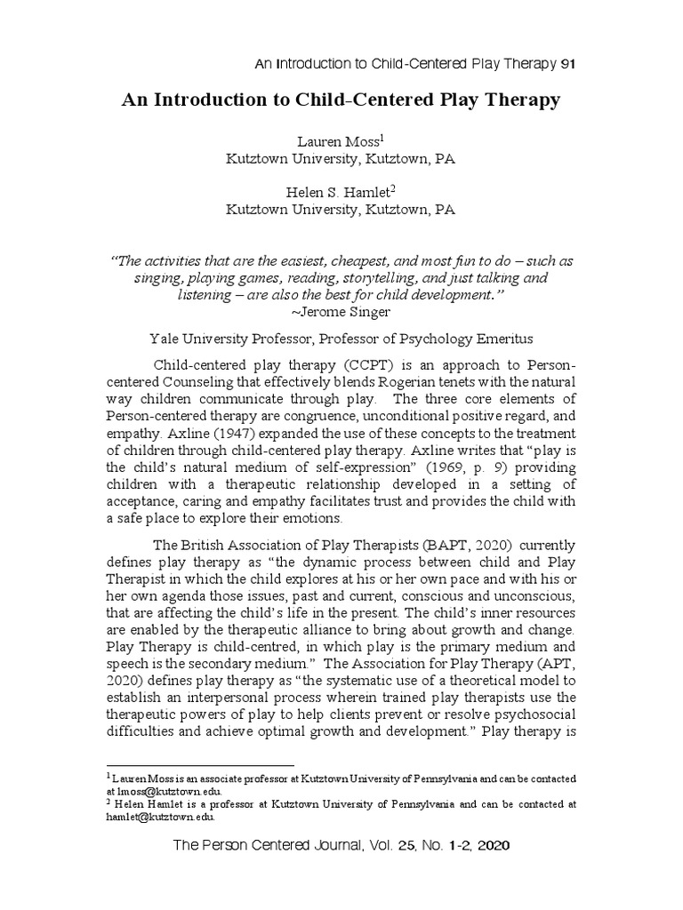 An Introduction To Child-Centered Play Therapy | PDF | Play Therapy ...