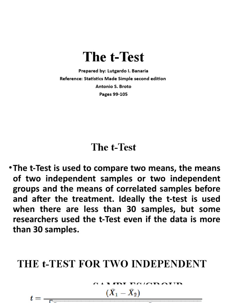 The T Test | PDF