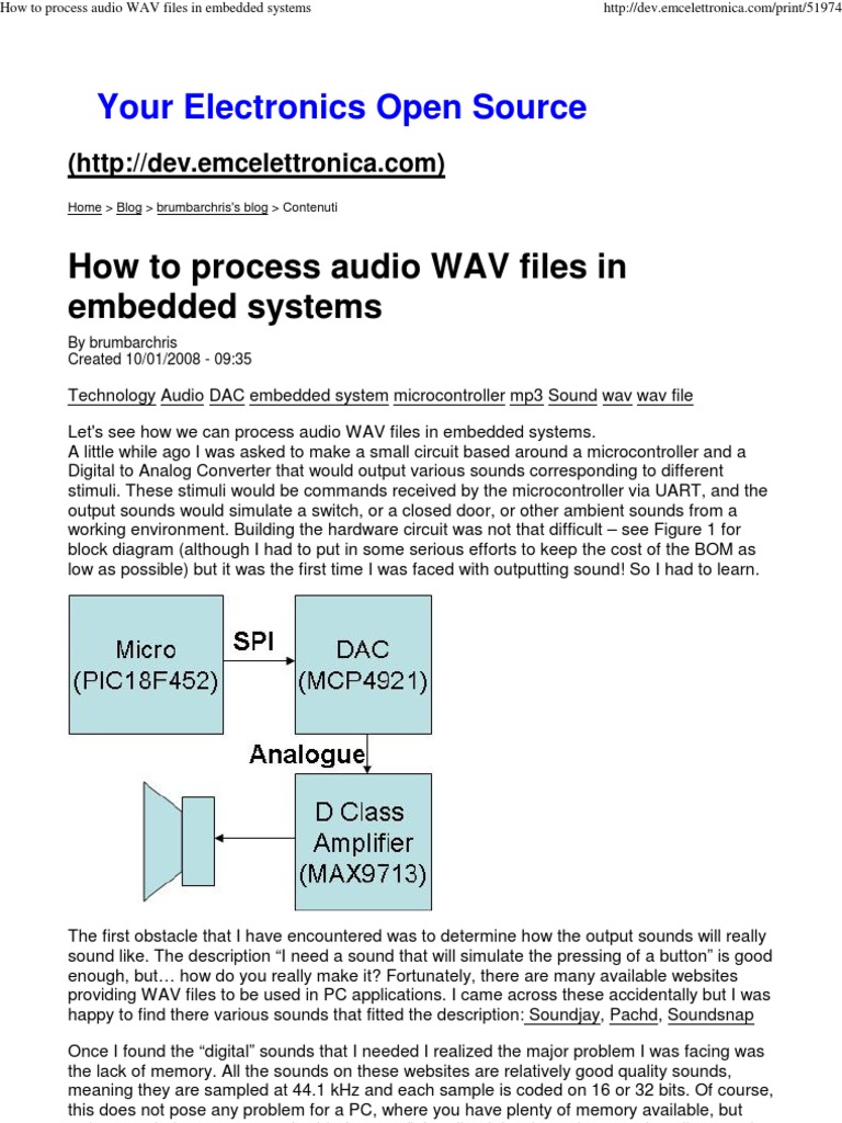 How To Process Audio WAV Files in Embedded Systems | Download Free PDF ...