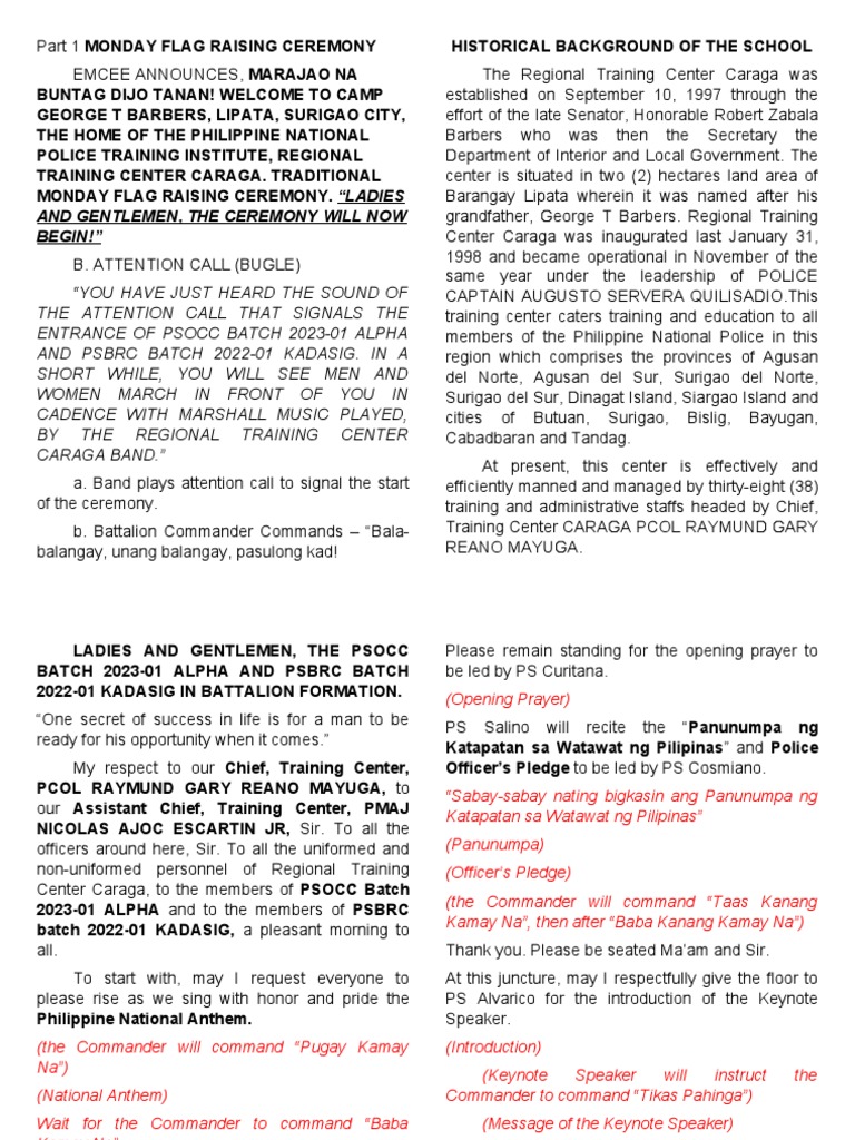 Script for Parading Program REVISED 2.docx for OCC.docx | PDF