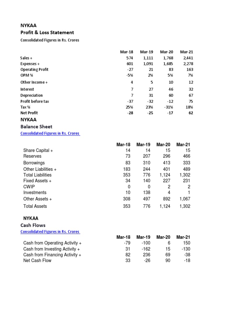 Nykaa Financial Statements Overview 2024 | PDF | Income Statement ...