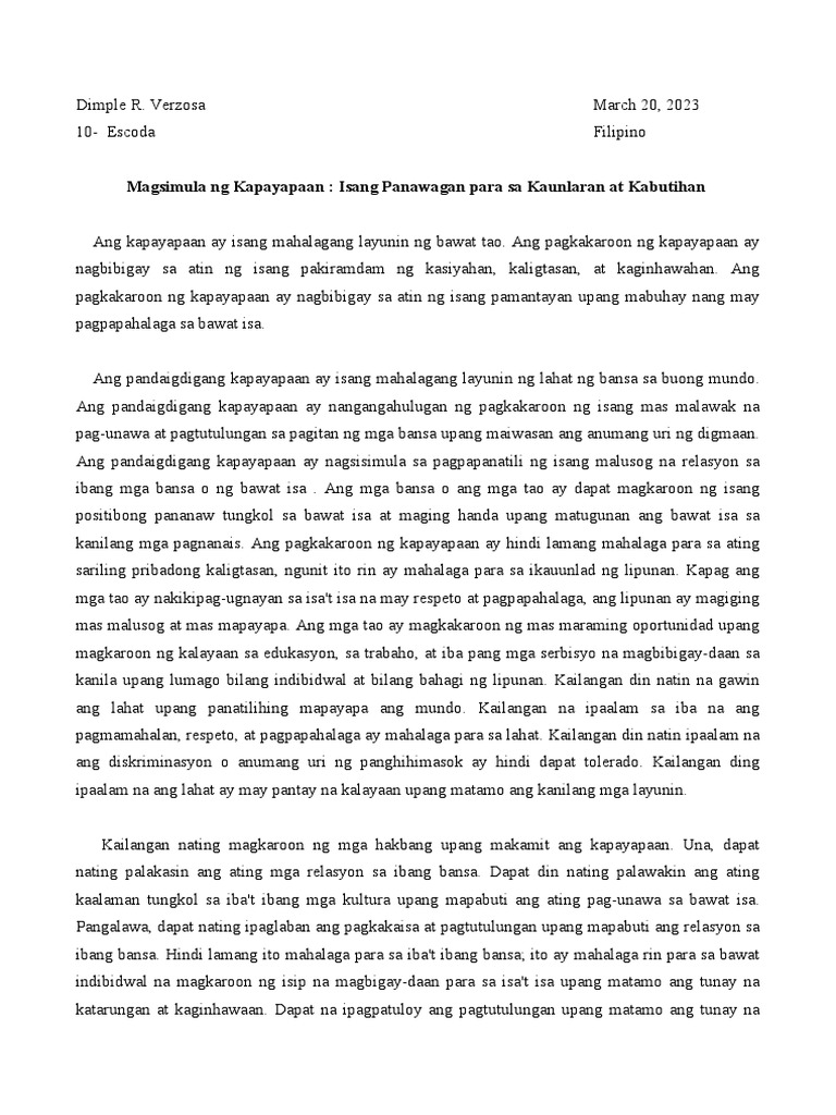 sanaysay filipino.pdf | PDF