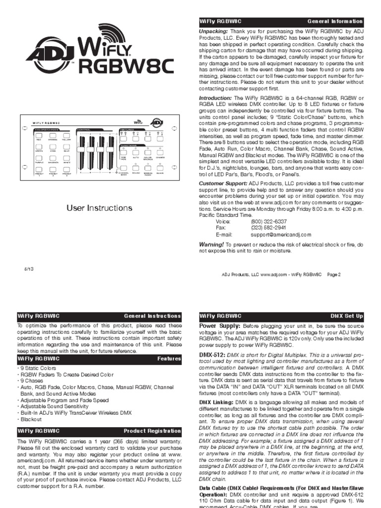 Wifly rgbw8c PDF | PDF