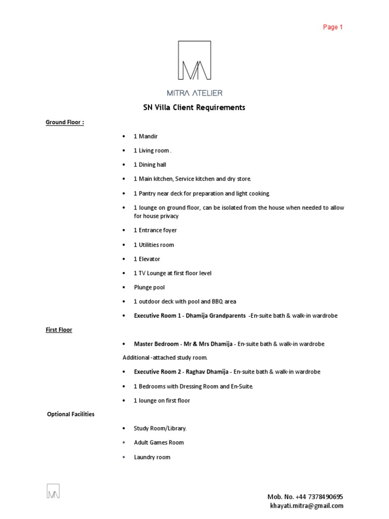 Pre-Design Questionnaire | PDF