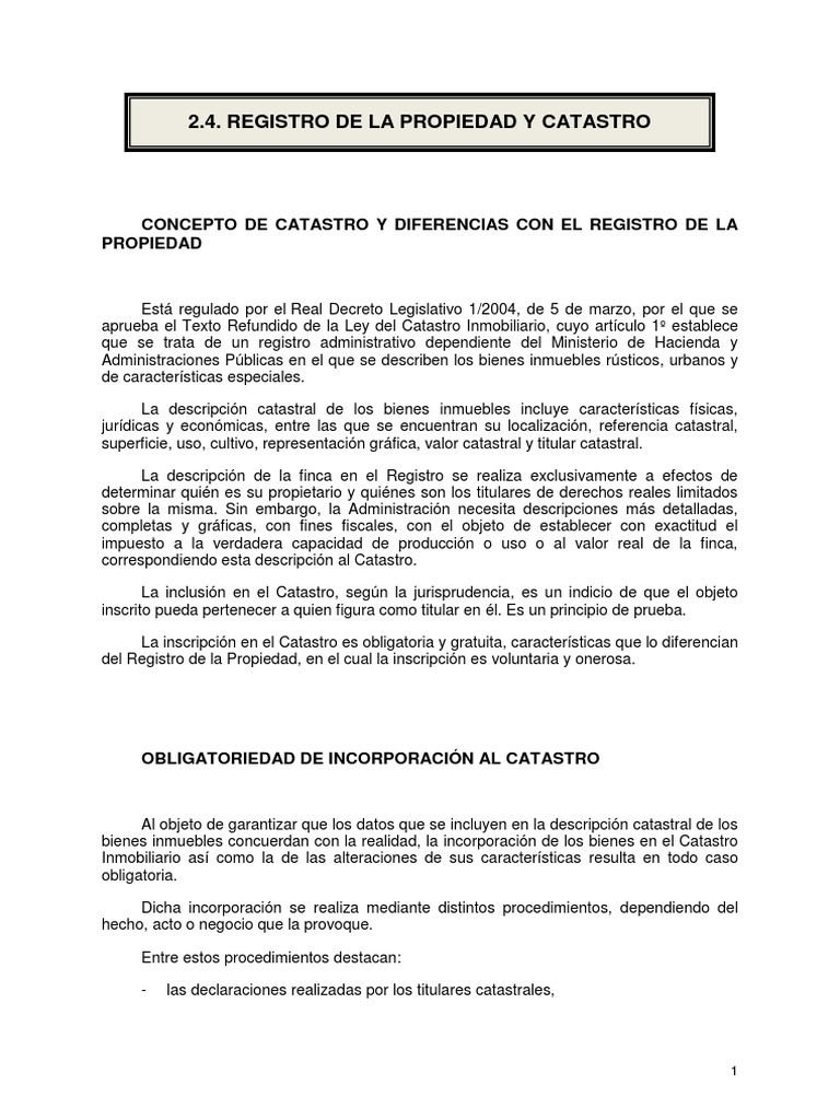 Catastro: Definición y Funciones Clave | PDF | Negocios | Finanzas y dinero