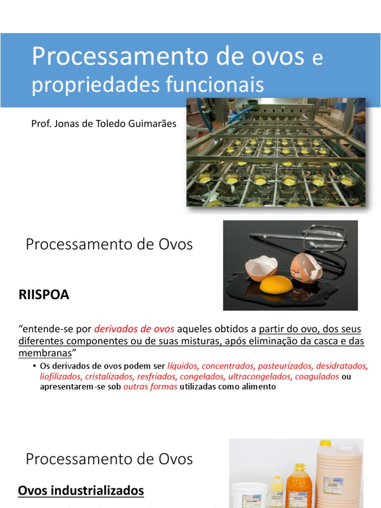 Processamento e propriedades funcionais de ovos | PDF | Emulsão | Química