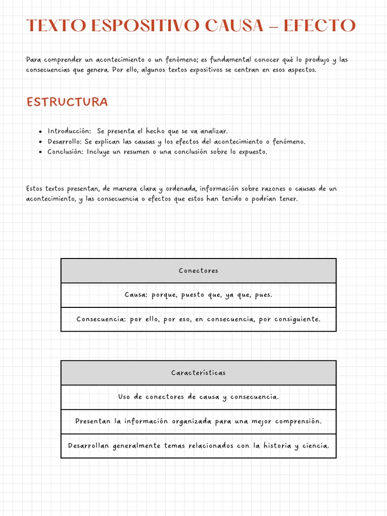 Texto Expositivo: Causa y Efecto | PDF