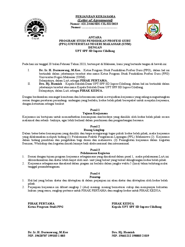 Draf Loa Dengan Kepala Sekolah | PDF | Karier & Perkembangan