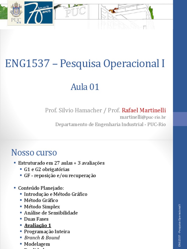 01 - Introdução - Pesquisa Operacional | PDF | Pesquisa operacional ...