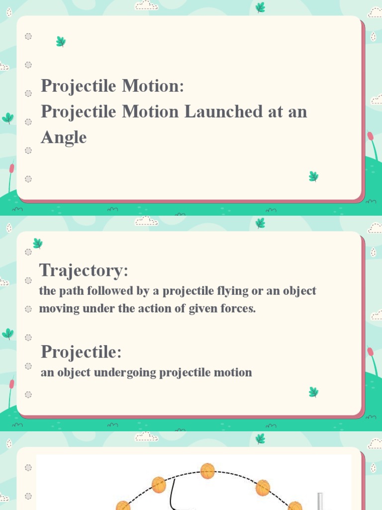 projectile motion launched at an angle.pptx | PDF