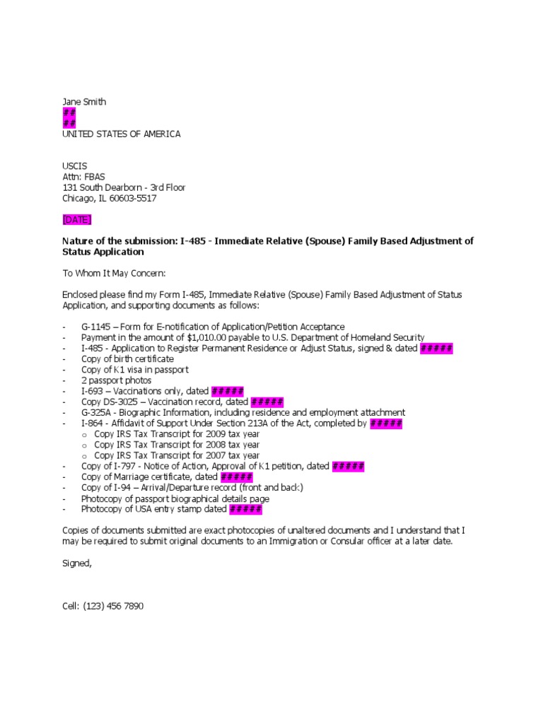 Cover Letter - AOS - For VJ | PDF | Immigration To The United States ... Cover Letter - AOS - For VJ | PDF | Immigration To The United States ...