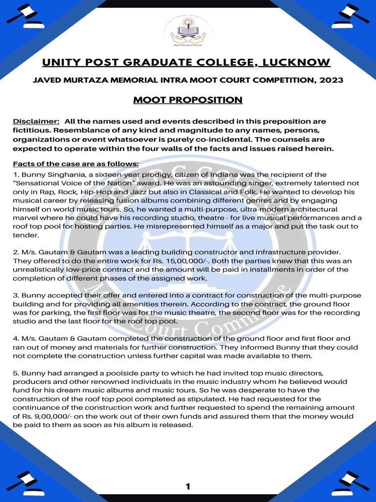 PDF Moot-1 | PDF | Lawsuit | Injunction