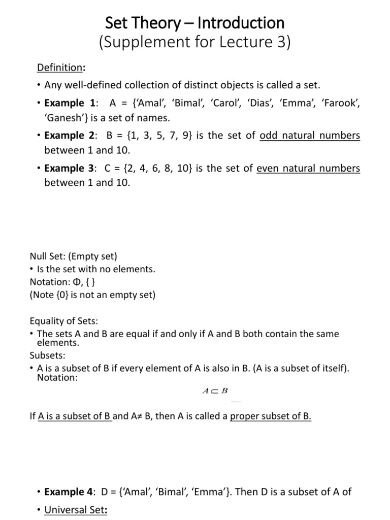 Set Theory Introduction | PDF Set Theory Introduction | PDF
