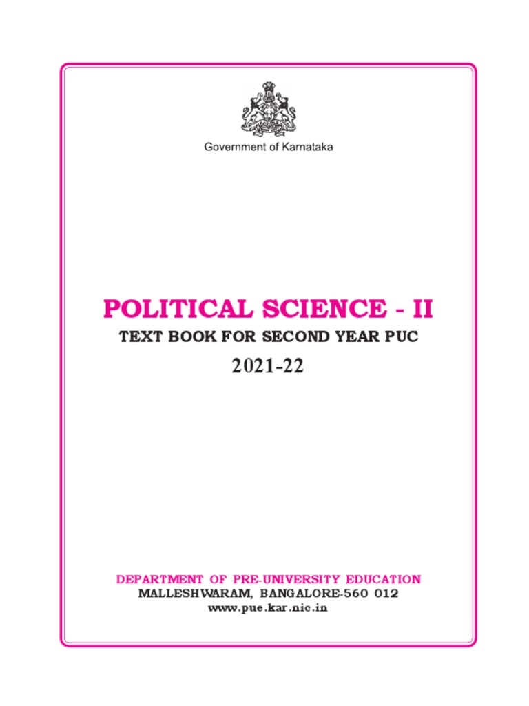 Political Science Text PDF | PDF | Politics Of India | Government Of India