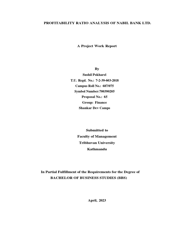Nabil Bank Report PDF | PDF | Finance & Money Management